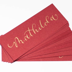 Burgundy Red Wedding Place Cards // Flat or Folder Place Names Cards in ...