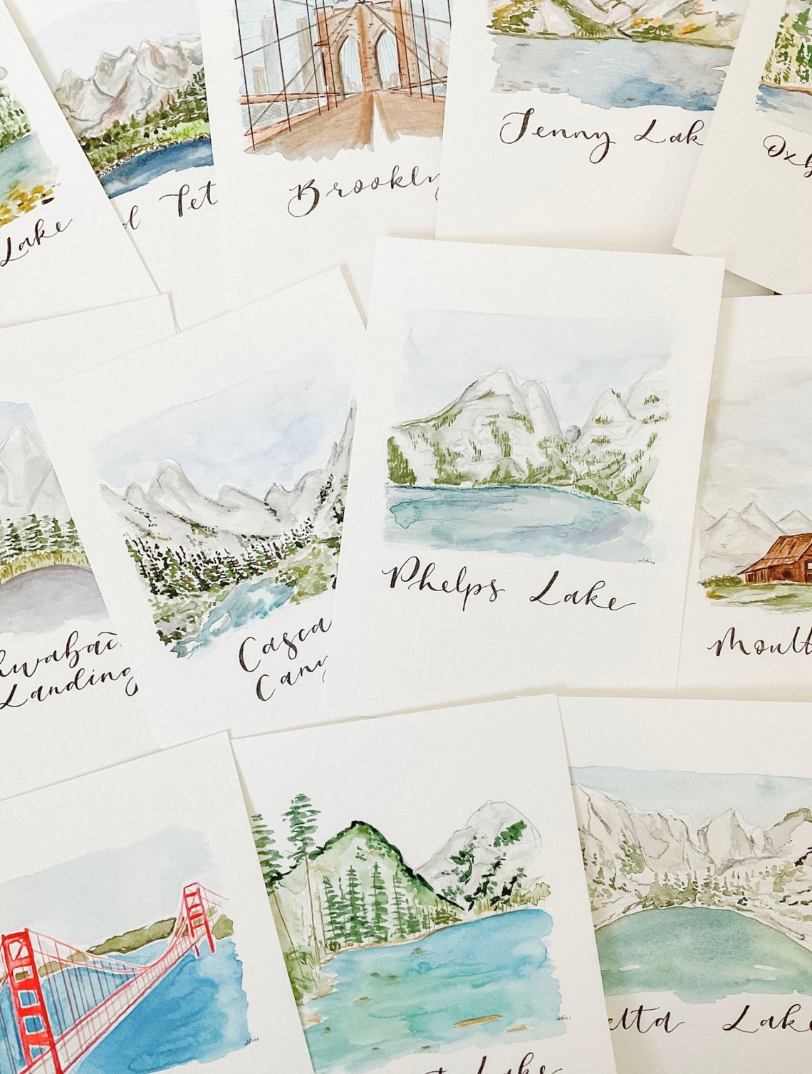 Location Wedding Table Name Cards // Hand Painted Bespoke Wedding Table ...