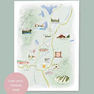 Wedding Location Custom Seating Plan Sign // Illustrated Travel Wedding ...