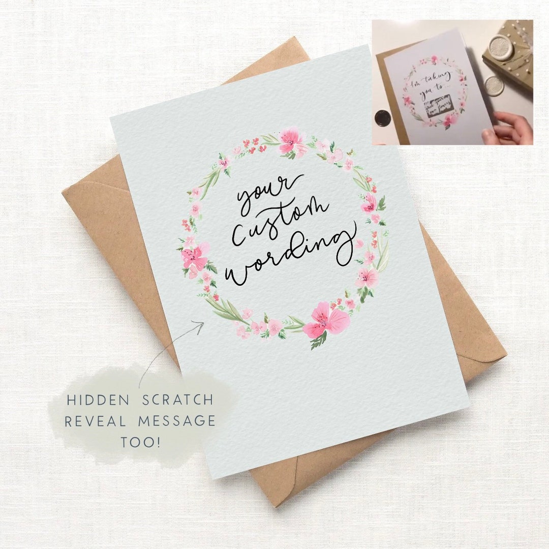 Scratch off Reveal Card // Birthday Gift Reveal, Holiday Reveal Card ...