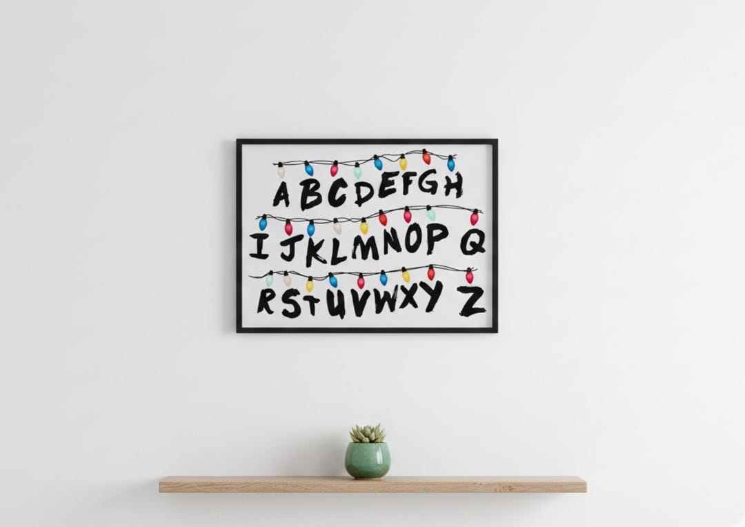 Stranger Alphabet Lights Poster | Horror TV Series Art | Digital Wall ...