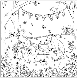 My Tiny Forest Coloring Book: Whimsical Woodland Animals (digital ...