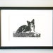 Tri Border Collie Lover Lino Print With Tennis Ball | Linocut Dog Art ...