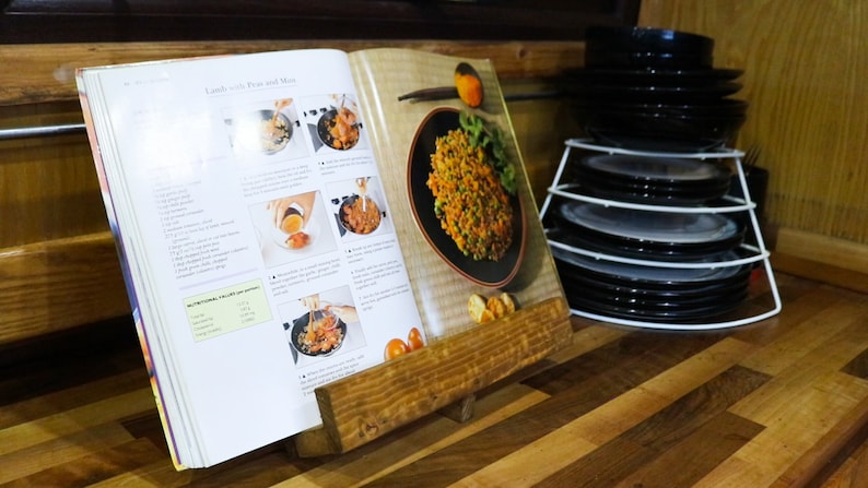 Woodworking PLANS: Easy DIY Cookbook Holder | Recipe Cook Book Stand ...