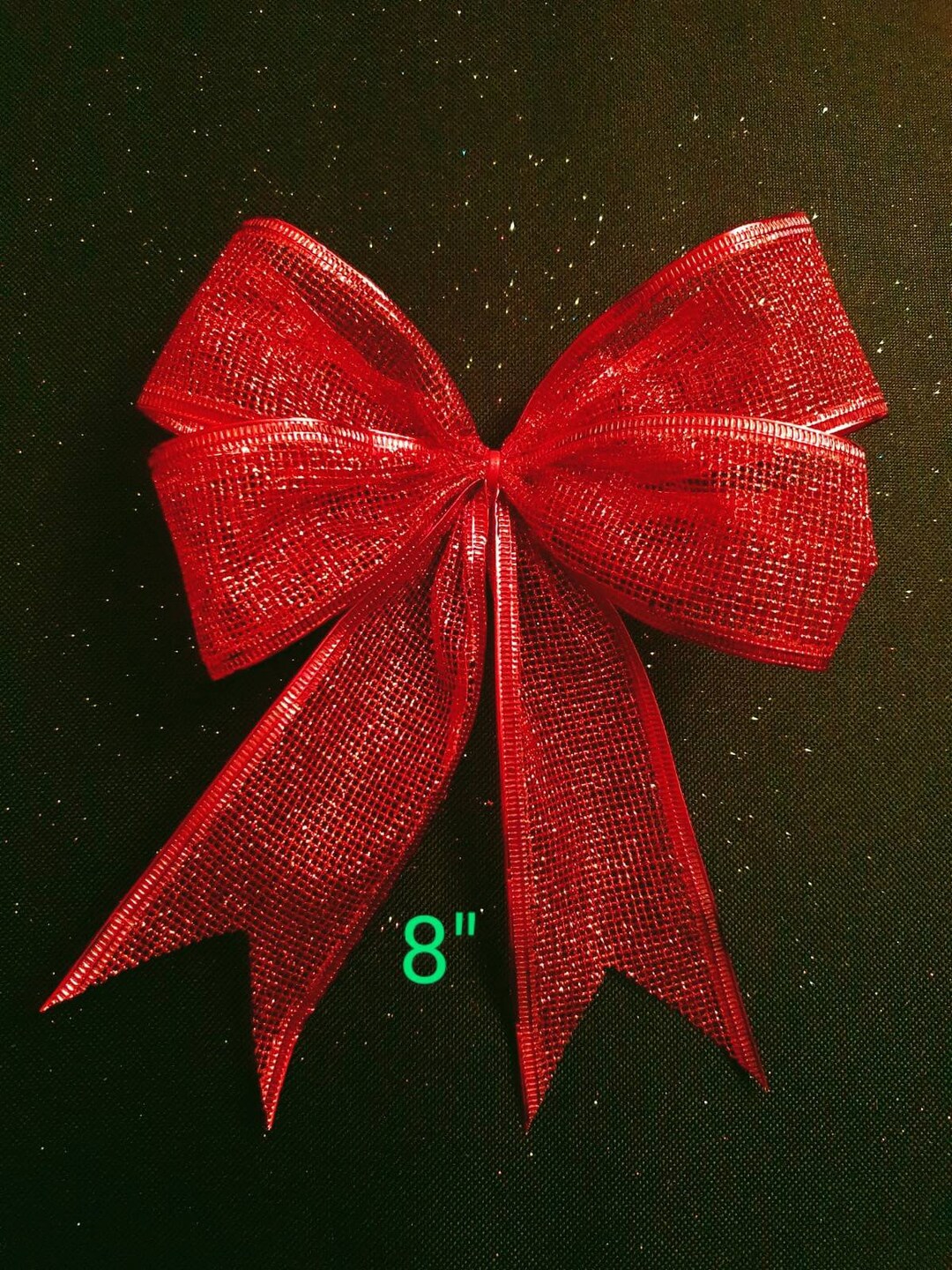 Tree Topper Red Mesh Sparkle Decoration Bow Large Double...8 - Etsy