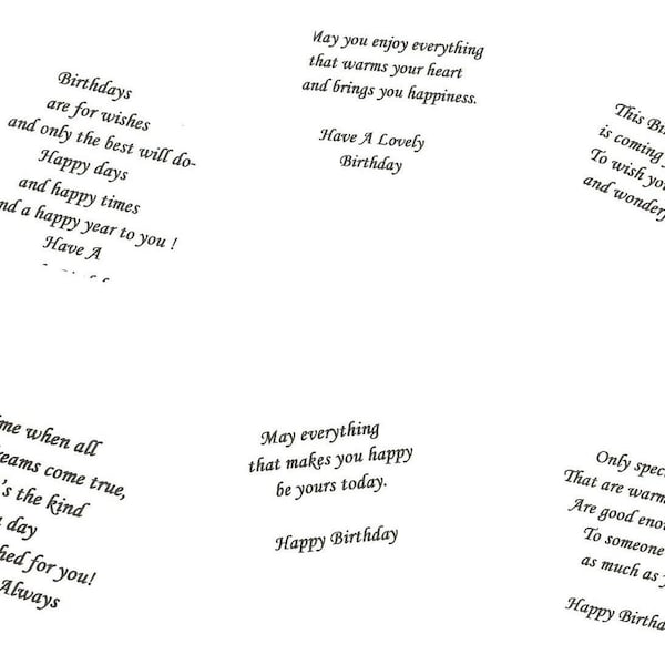 Birthday Card Verses - Etsy UK