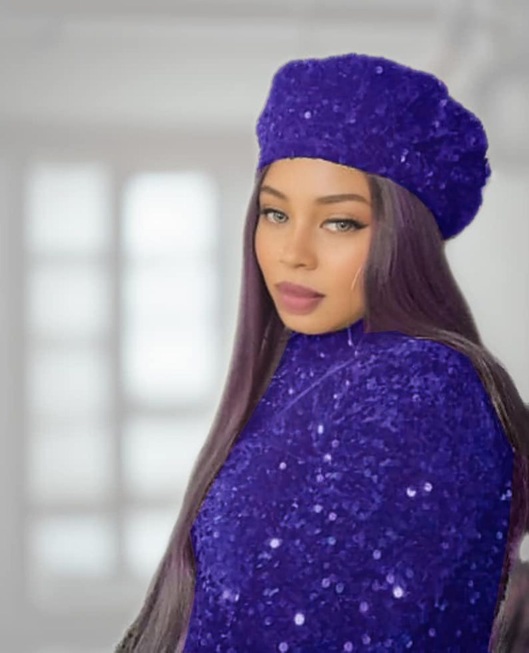 Classy and Elegant Royal Blue Sparkling Sequin French Beret, Formal ...