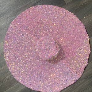 Giant Sequin High Fashion Couture Hat 42 Inches Across. Wide Brimmed ...