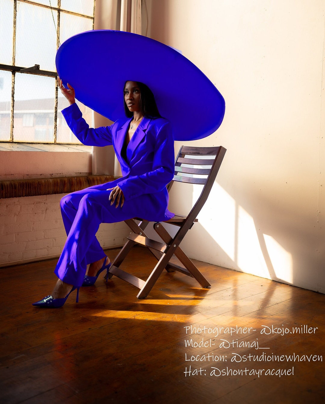 Blue High Fashion Couture Hat 43 Inches Across. Wide Brimmed Hat ...