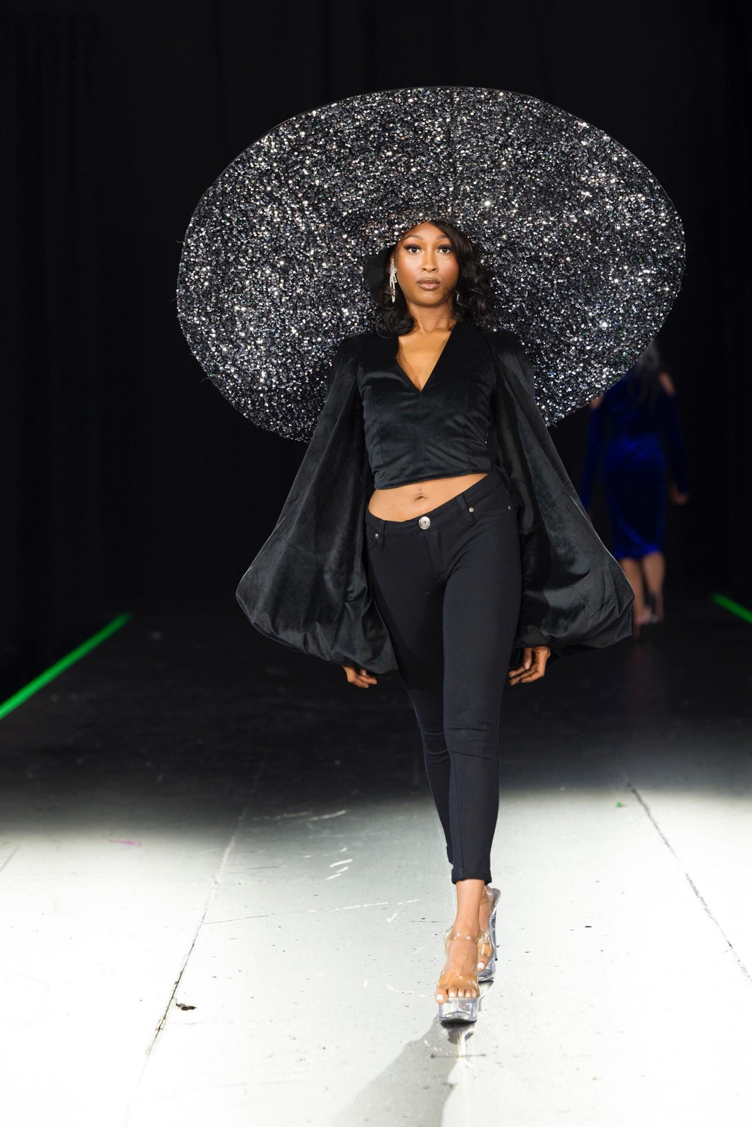 Giant Sequin High Fashion Couture Hat 42 Inches Across. Wide Brimmed ...