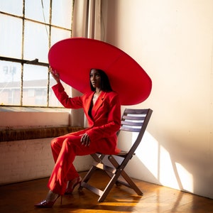 Giant Black High Fashion Couture Hat 42 Inches Across. Wide Brimmed Hat ...
