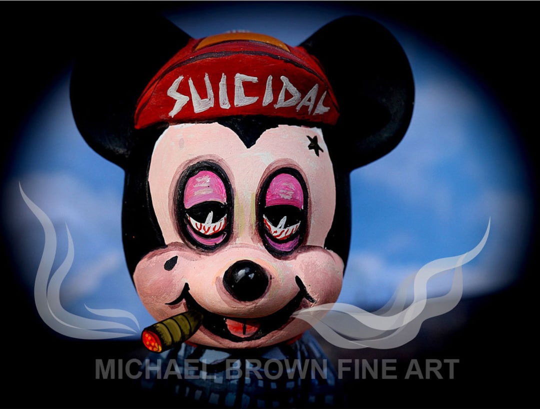 Suicidal Mouse Stoner Mickey PRINT #456 From Artwork by Michael Brown ...