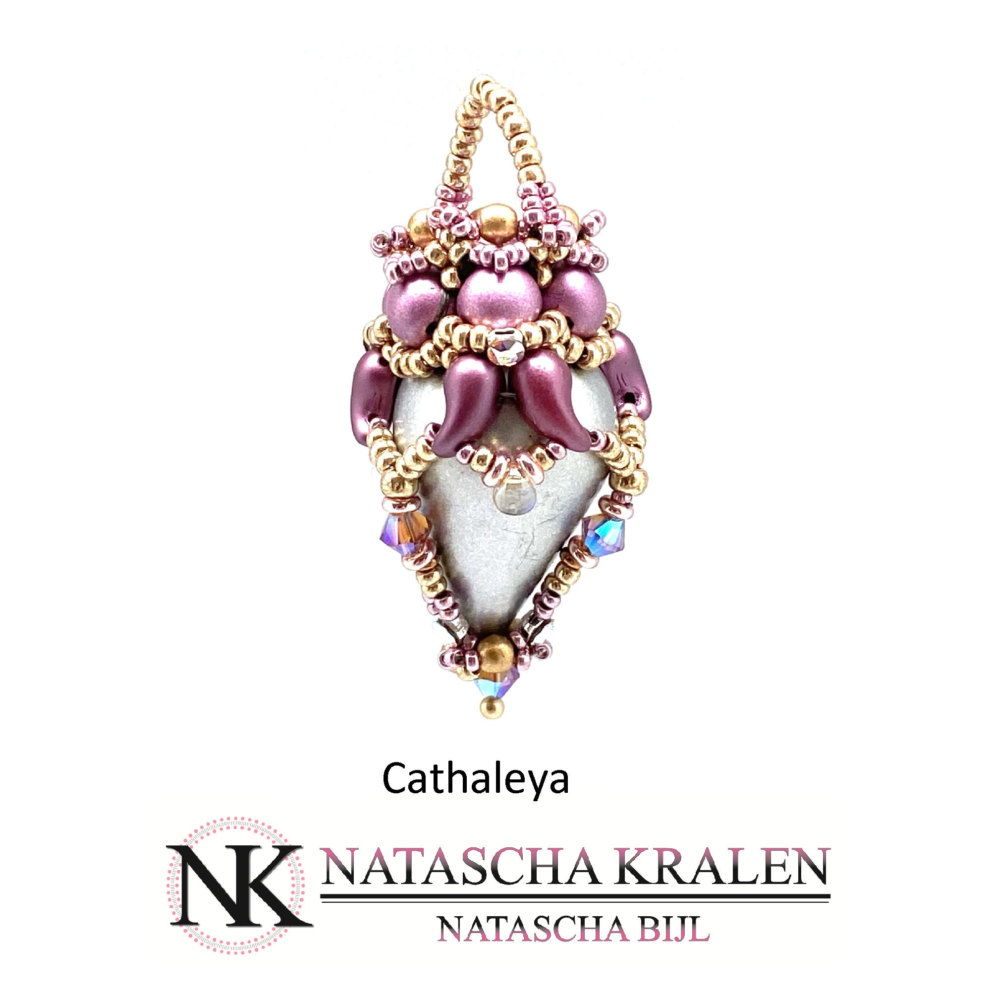 Tutorial for Beadwoven Pendant 'cathaleya' PDF Beading Pattern DIY - Etsy