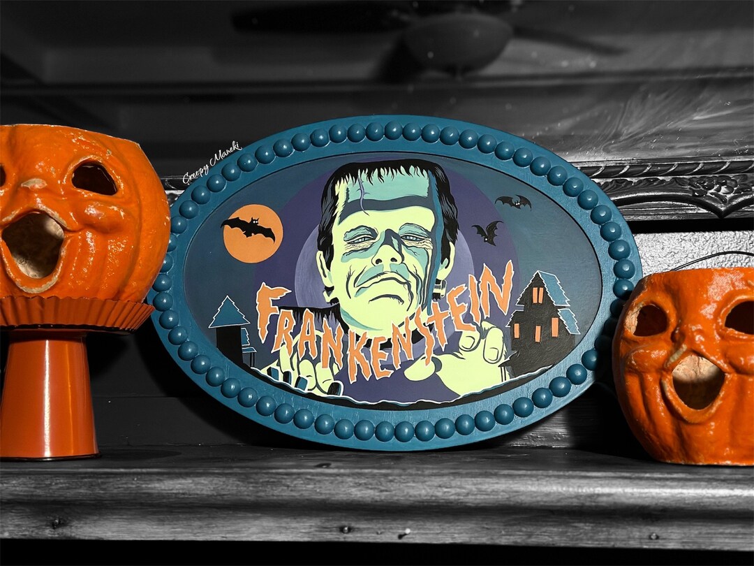 Hand Painted Frankenstein’s Monster on Wooden Plaque - Etsy