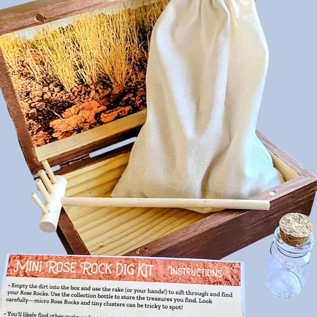 Mini Oklahoma Barite Rose Rock Dig Kit With Keepsake Box - Etsy