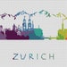 Cross Stitch Pattern Zurich Switzerland Silhouette Watercolor | Etsy