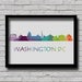 Cross Stitch Pattern Washington DC Silhouette Watercolor - Etsy