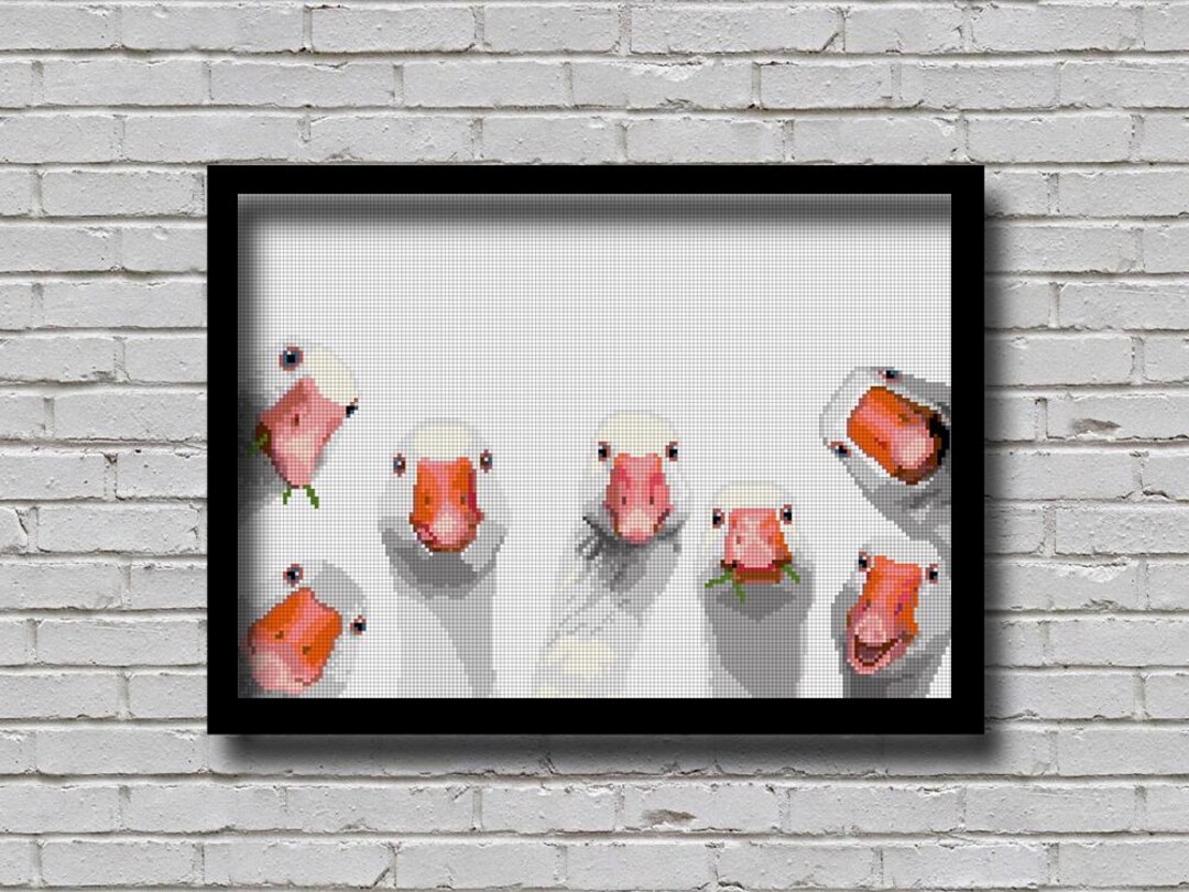 Peek68 Cross Stitch Pattern Peek A Goose Printable Peeking Farm Animal ...