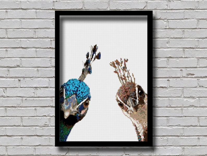 Peek49 Cross Stitch Pattern Peek A Peacock Printable Peeking Animal ...