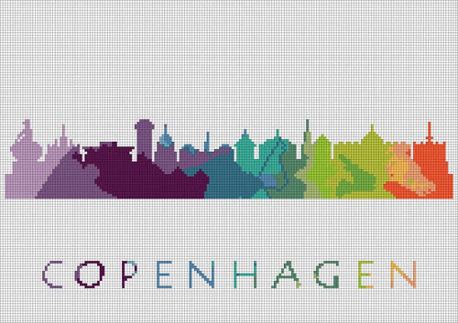 Cross Stitch Pattern Copenhagen Denmark Europe City Silhouette ...