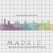 Cross Stitch Pattern Madrid Spain Silhouette Watercolor Effect - Etsy