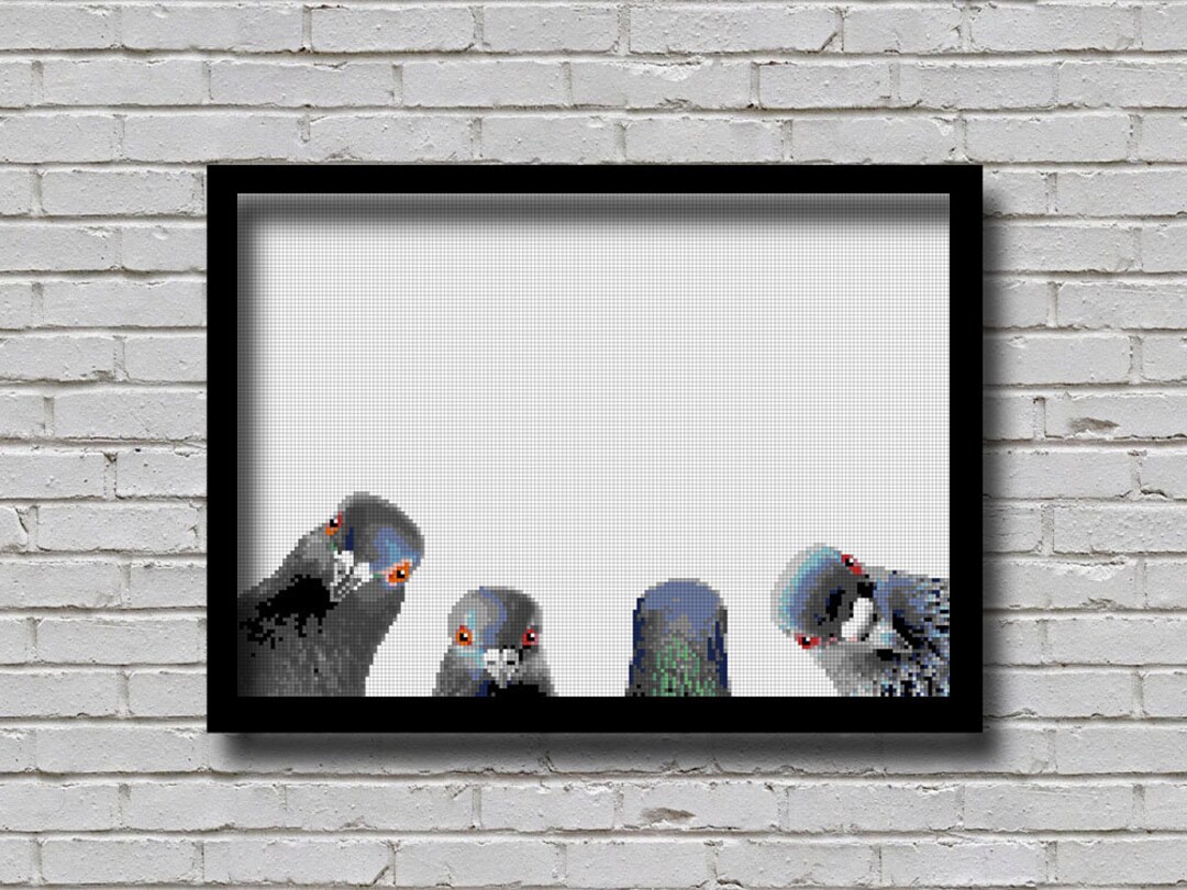 Peek35 Cross Stitch Pattern Peek A Pigeon Printable Peeking Animal ...