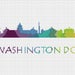 Cross Stitch Pattern Washington DC Silhouette Watercolor - Etsy