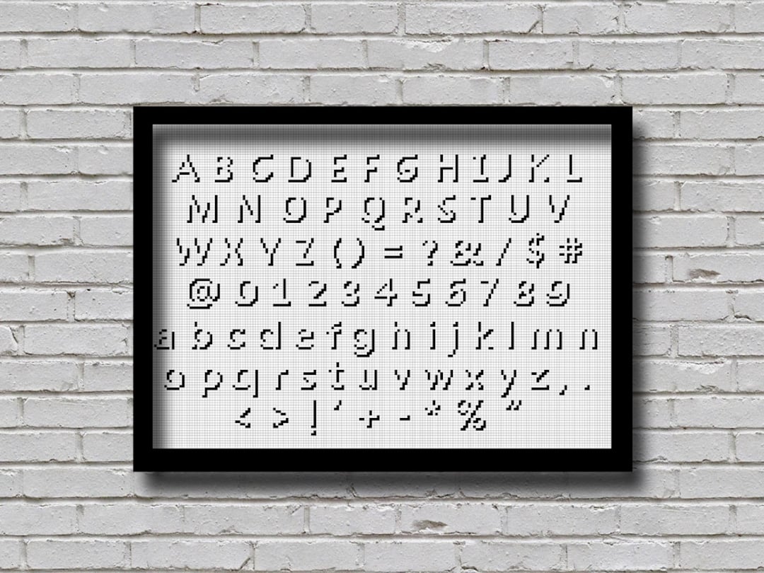 3D Shadow Font Cross Stitch Pattern ABC Decor PDF Pattern Letters E ...
