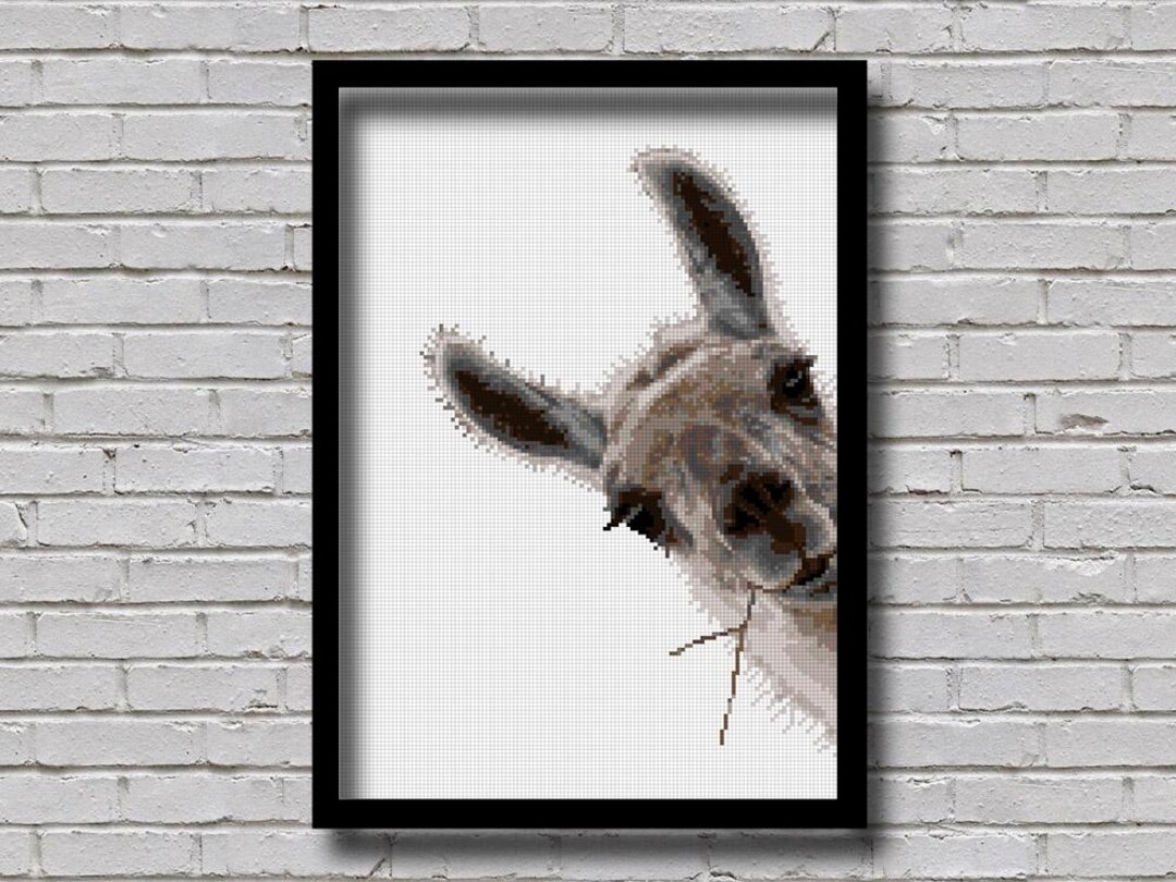 Peek58 Cross Stitch Pattern Peek A Lama Pdf Peeking Animal Digital ...