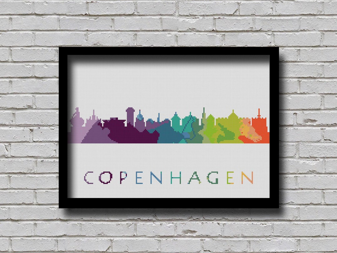 Cross Stitch Pattern Copenhagen Denmark Europe City Silhouette ...