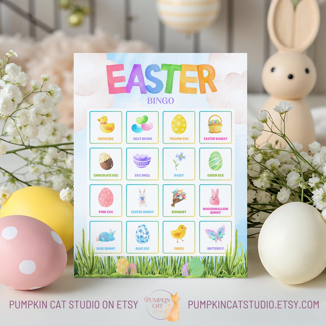 Easter Bingo Set - 30 Bingo Cards - 4x4 Grid - Printable Pdfs - Instant ...