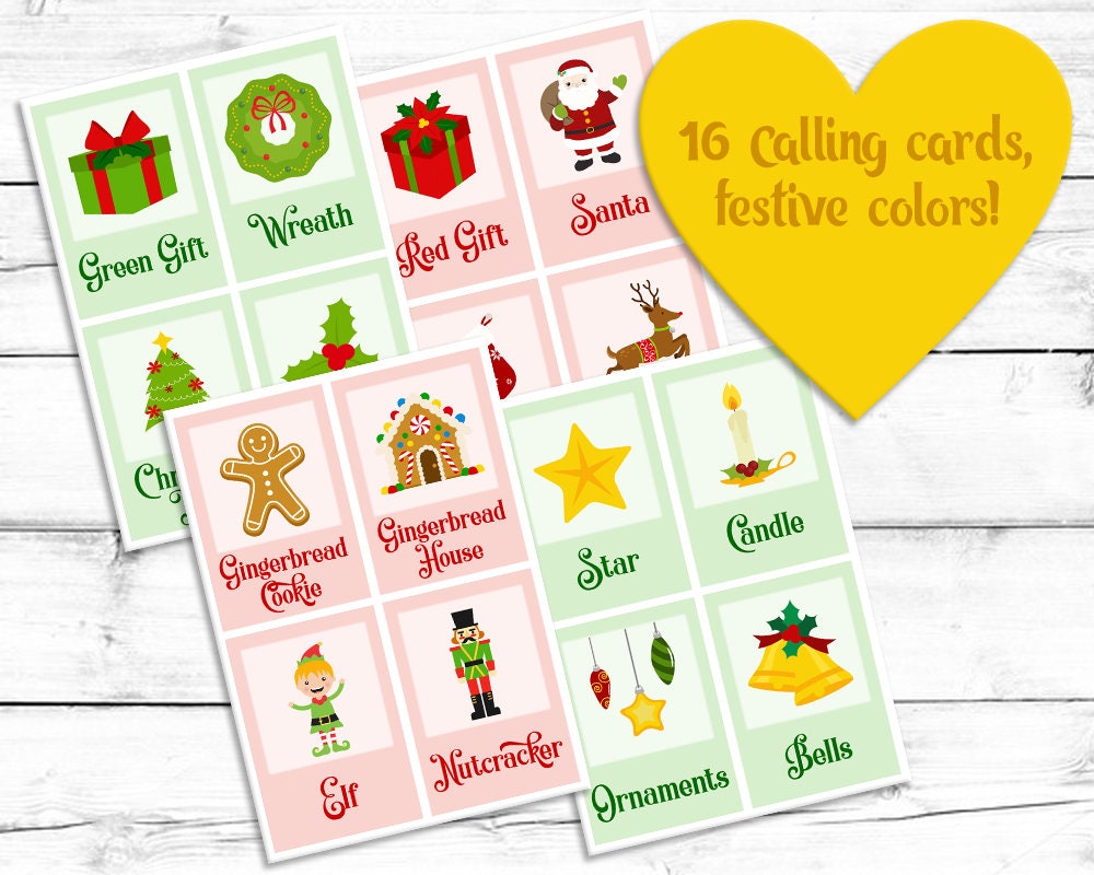 CHRISTMAS Bingo 20 Players Printable Pdfs INSTANT DOWNLOAD Christmas ...