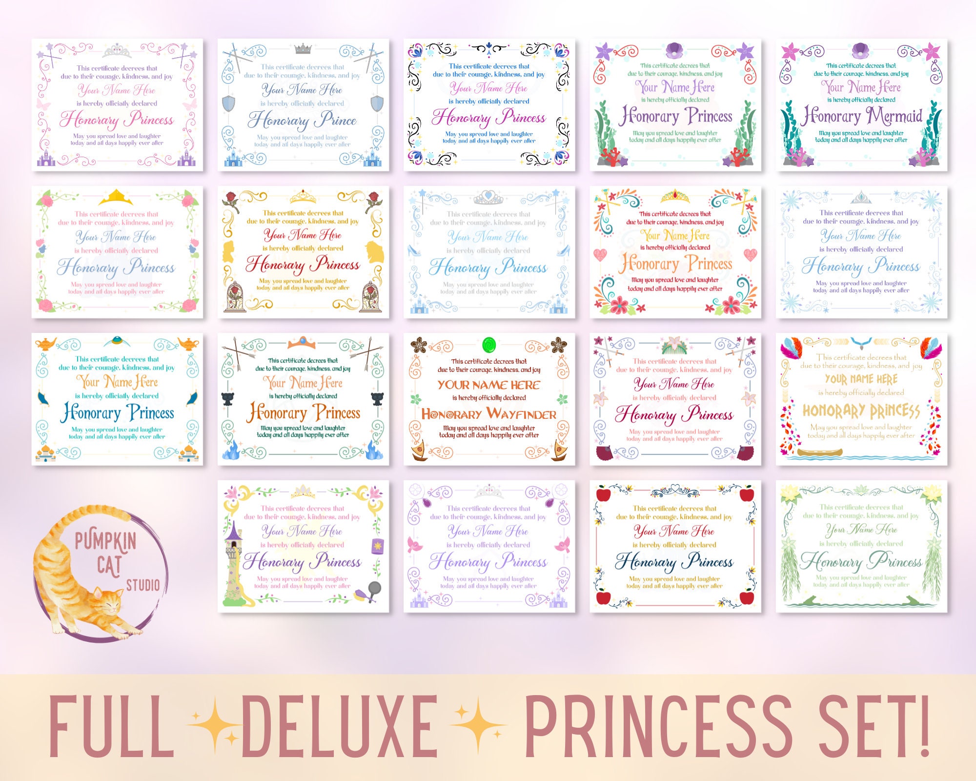 Princess Certificate Template