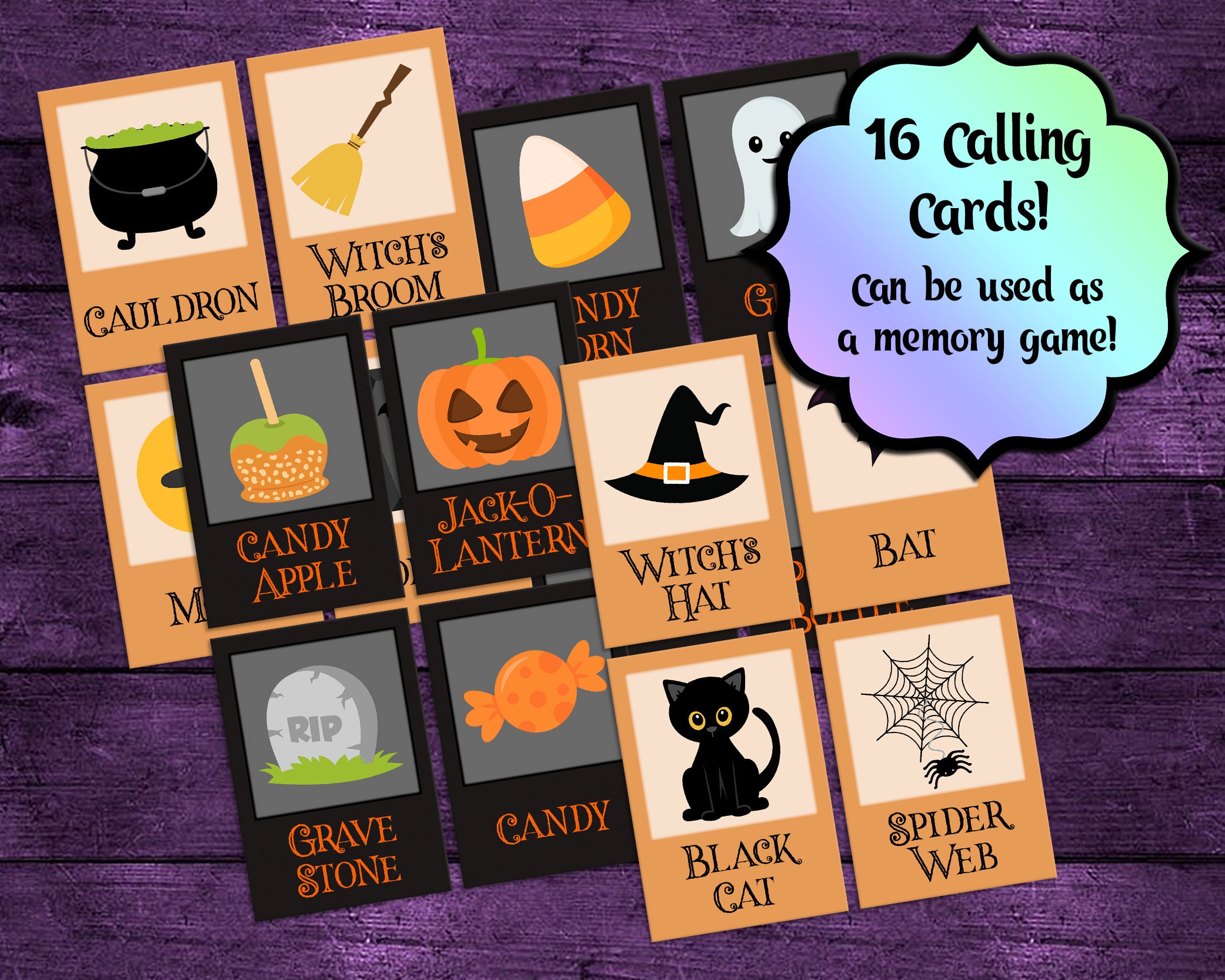 HALLOWEEN Bingo! - 20 Players - Printable Pdfs - INSTANT DOWNLOAD ...