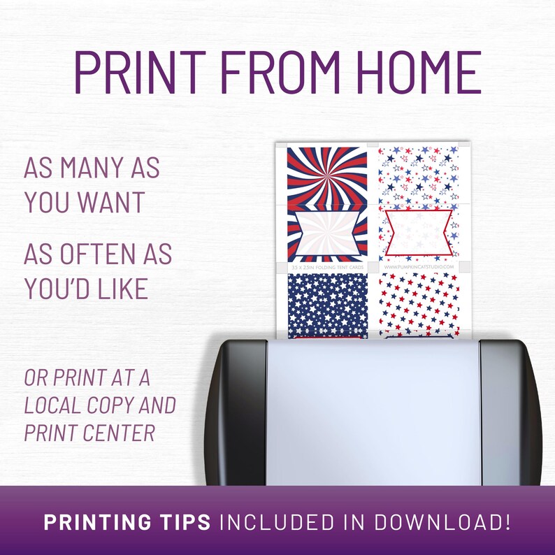 Printable Stars and Stripes Food Label Tent Cards - Independence Day ...