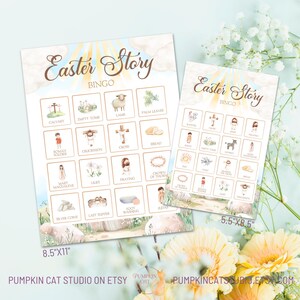 Easter Story Bingo - 30 Cards - 4x4 Grid - Printable Christian Game for ...