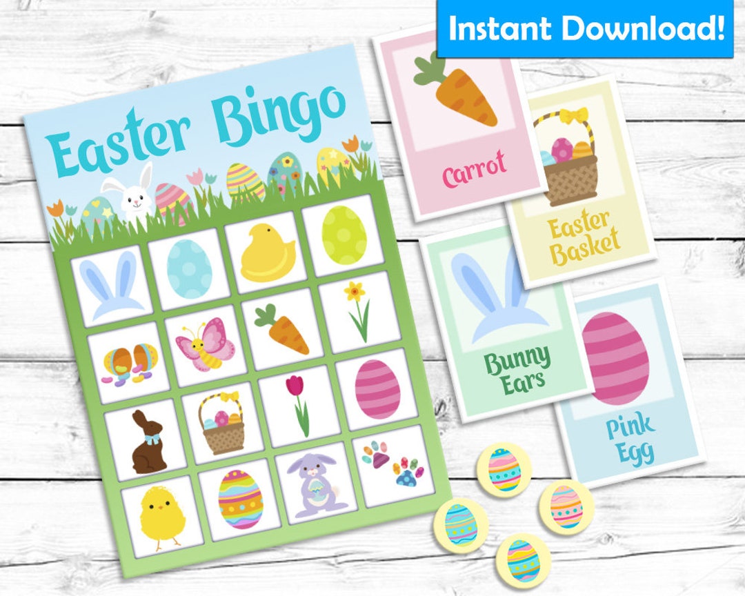 EASTER Bingo! - 20 Players - Printable Pdfs - INSTANT DOWNLOAD - Easter ...