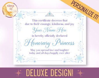 CINDERELLA Themed Princess Certificate PERSONALIZE It Printable ...