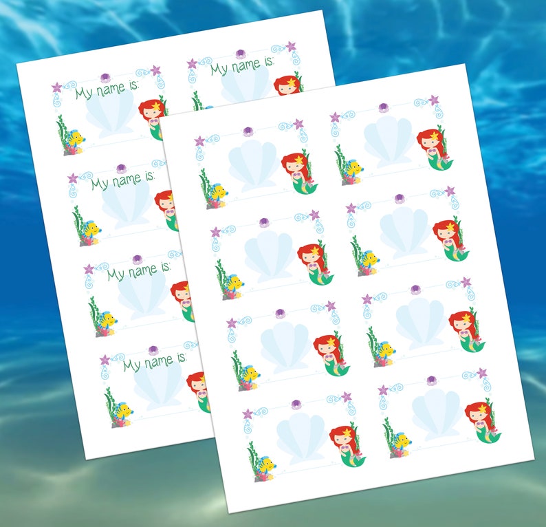 ARIEL Name Tags and Labels Printable for Adhesive Labels or | Etsy