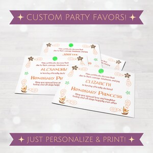 Custom Honorary Princess Certificate Personalized Moana Themed Party ...