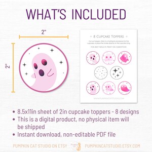 Pink Halloween Printable Cupcake Toppers - Cute Halloween Party Decor ...