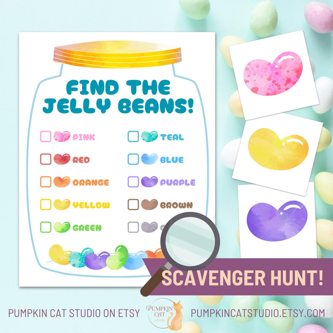 Jelly Beans Easter Scavenger Hunt, Printable Children's Games, Kids ...
