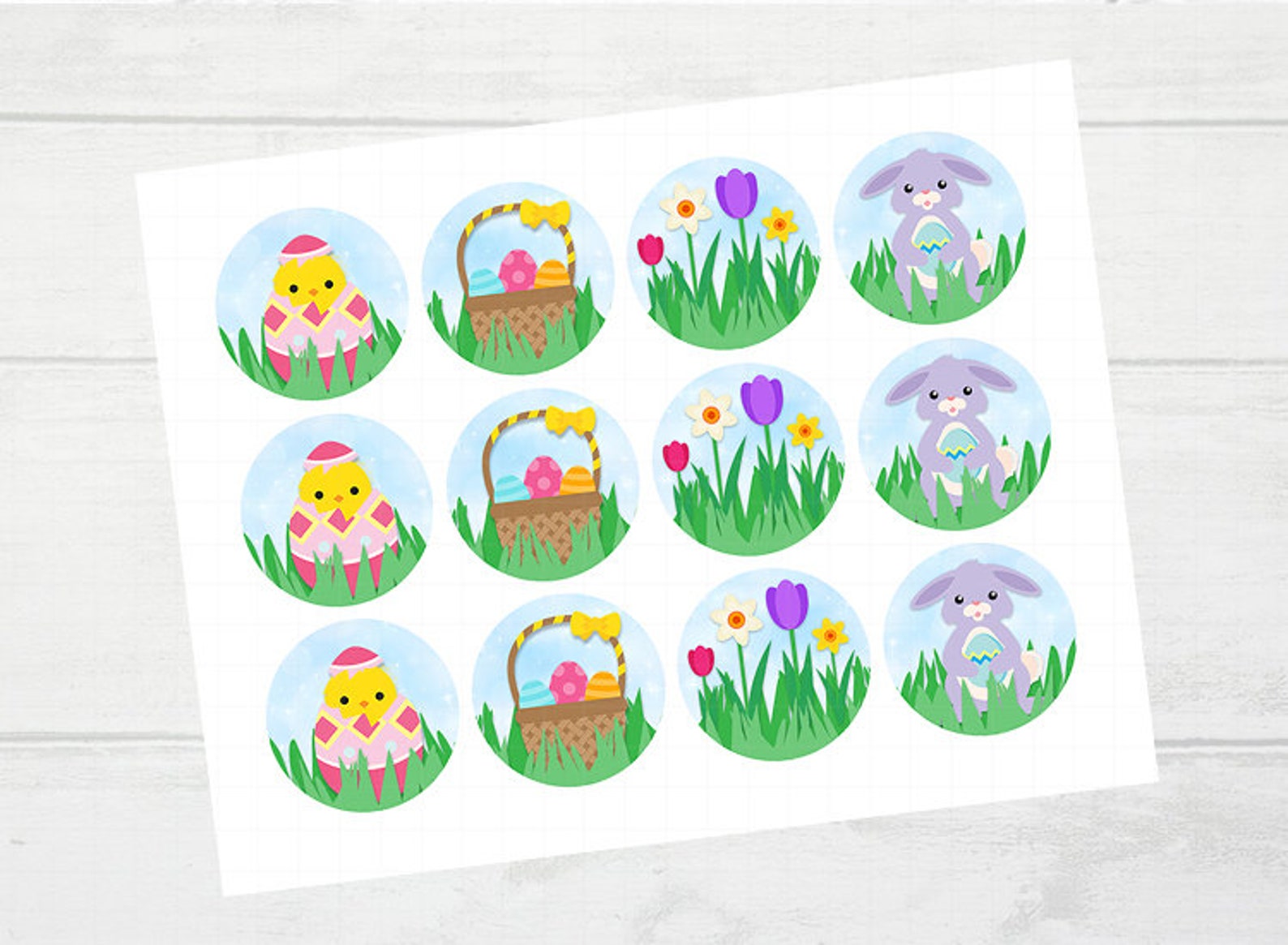 Printable Easter Cupcake Kit - Cupcake Toppers AND Wrappers - INSTANT ...