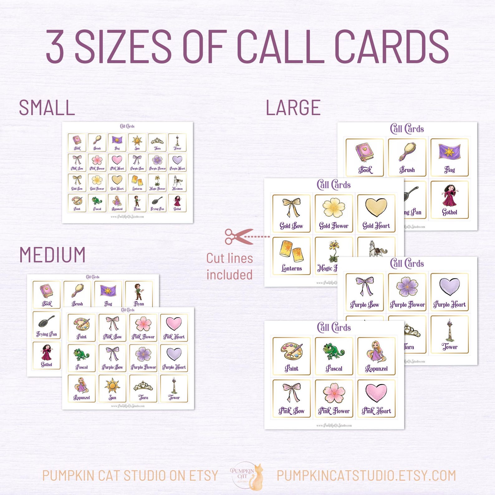 Rapunzel Bingo Game, Tangled Themed Activity, Princess Party Printables ...