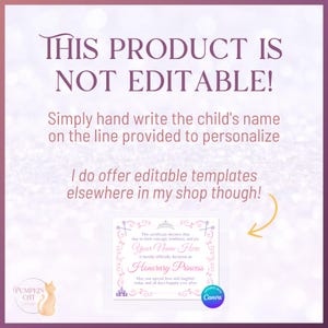 Honorary Princess Certificate - Princess Birthday Party Favor and ...