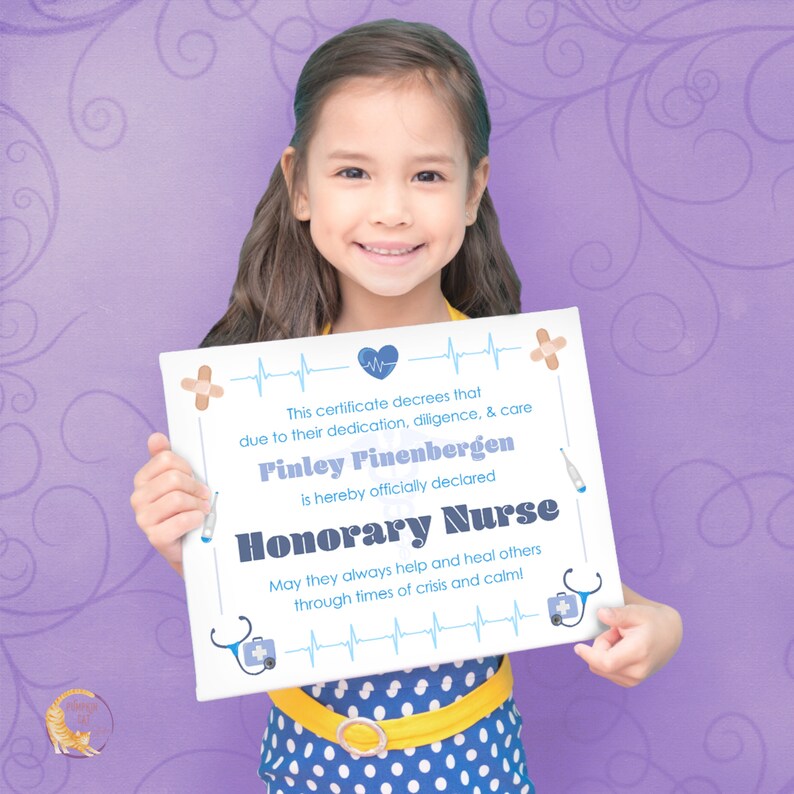 Custom Printable Honorary Nurse Certificate, Personalized Nursing ...