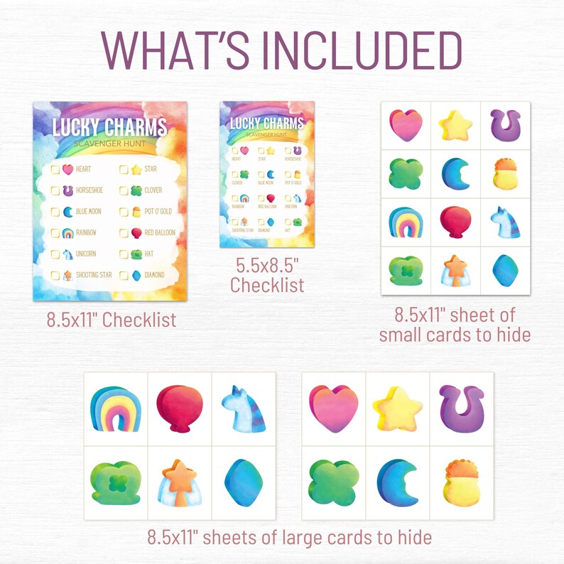 Rainbow Lucky Charms St. Patrick's Day Scavenger Hunt, Printable ...