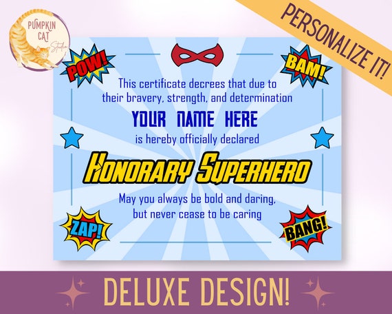 Superhero Certificate Template Free