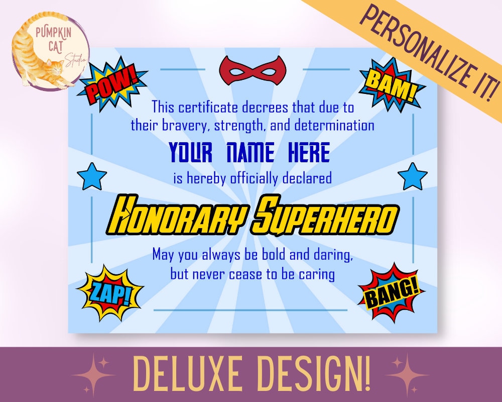 Superhero Certificate Template