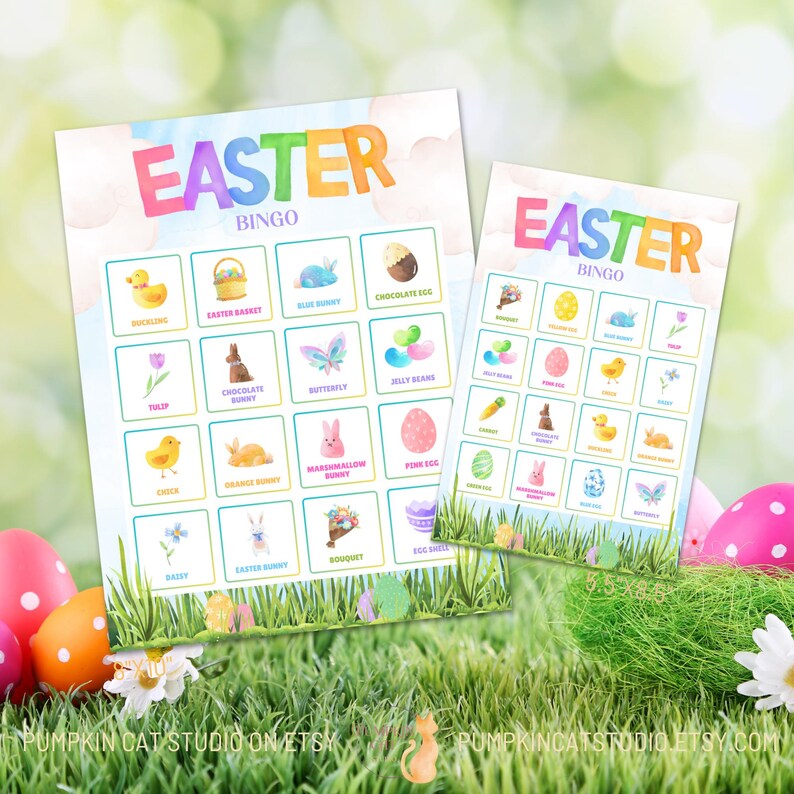 Easter Bingo Set - 30 Bingo Cards - 4x4 Grid - Printable Pdfs - Instant ...